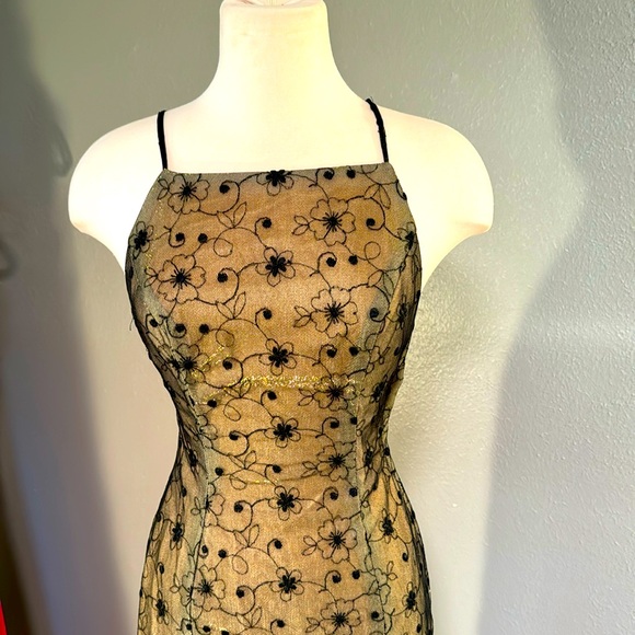 Mike Benet Formals | Dresses | Vintage Mike Benet Black Lace Gold ...